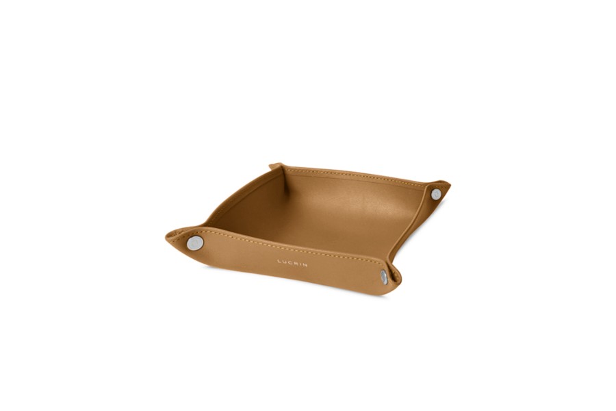 Small soft tidy tray in leather