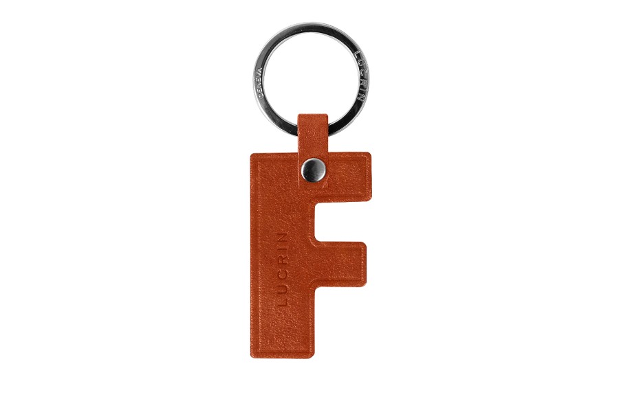 | Leather Alphabet Keychain by LUCRIN Geneva - Tan - Vegetable Tanned ...