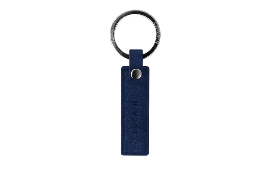 | Leather Alphabet Keychain by LUCRIN Geneva - Denim Blue - Vegetable ...