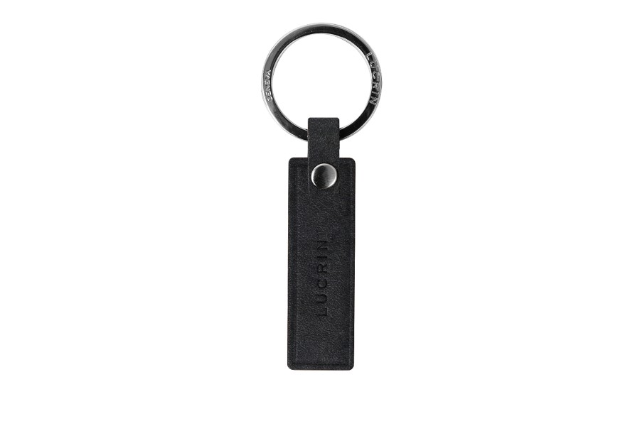 | Leather Alphabet Keychain by LUCRIN Geneva - Black - Vegetable Tanned ...
