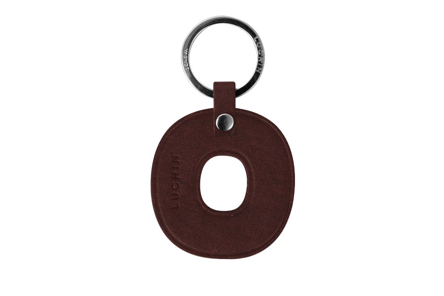| Leather Alphabet Keychain by LUCRIN Geneva - Dark Brown - Vegetable ...